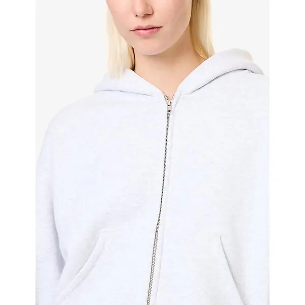 Sporty & Rich Eliana Serif Logo Zip Jersey Hoody
