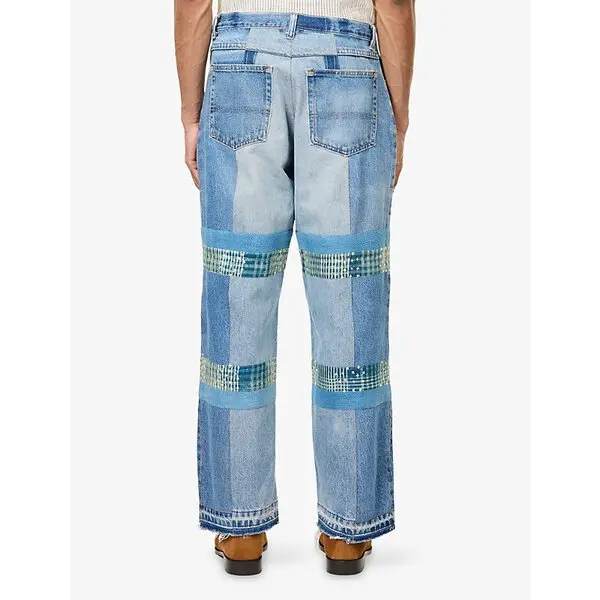 KARTIK RESEARCH Upcycled Wide-leg Denim Jeans