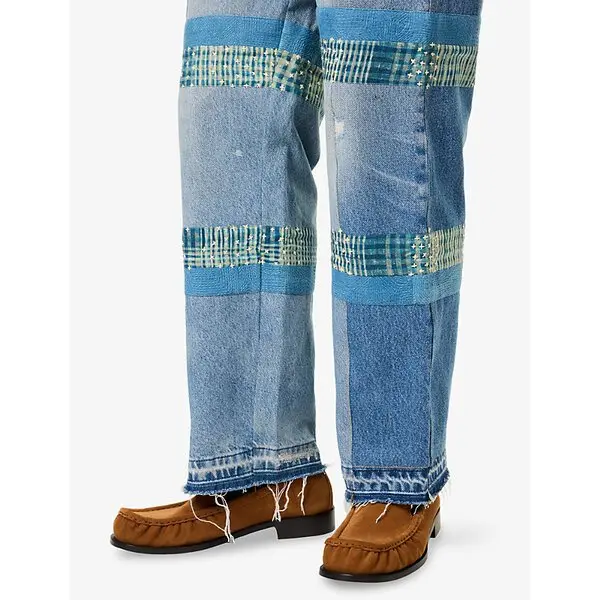 KARTIK RESEARCH Upcycled Wide-leg Denim Jeans