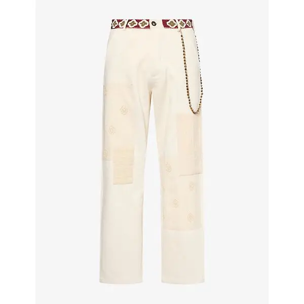 KARTIK RESEARCH Patchwork Embroidered Denim Jeans