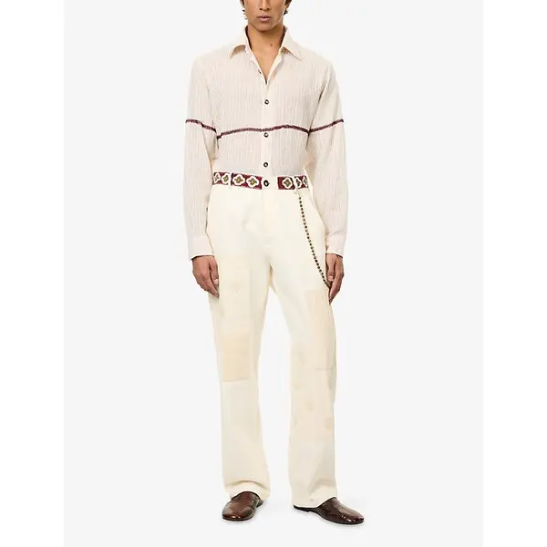 KARTIK RESEARCH Patchwork Embroidered Denim Jeans