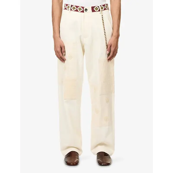 KARTIK RESEARCH Patchwork Embroidered Denim Jeans