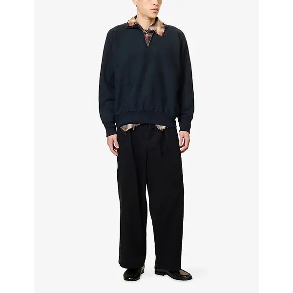 A.PRESSE Vintage Quarter-zip Cotton Jumper