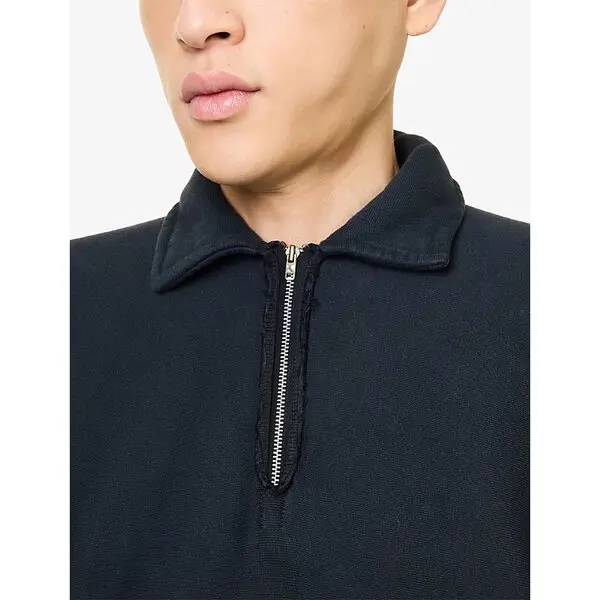 A.PRESSE Vintage Quarter-zip Cotton Jumper