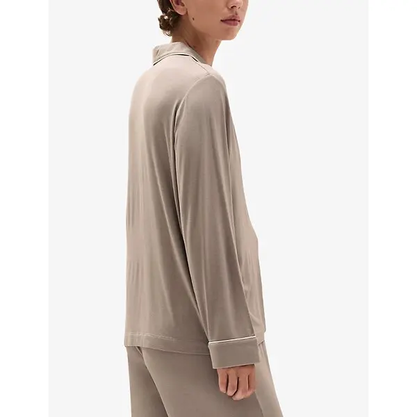 THE WHITE COMPANY Piped-trim Relaxed-fit Jersey Pyjama Set
