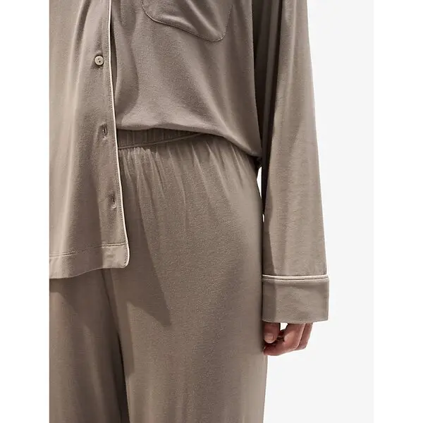 THE WHITE COMPANY Piped-trim Relaxed-fit Jersey Pyjama Set