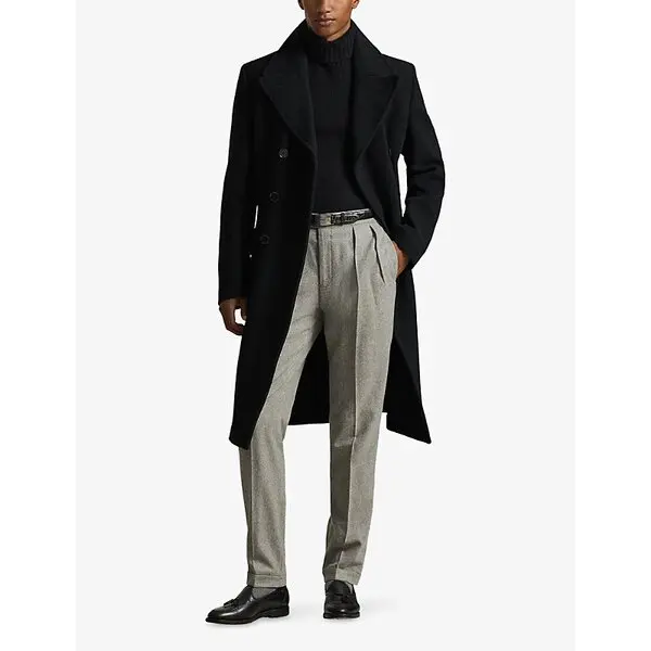 Polo Ralph Lauren Double-breasted Notched-lapel Wool Blend Coat