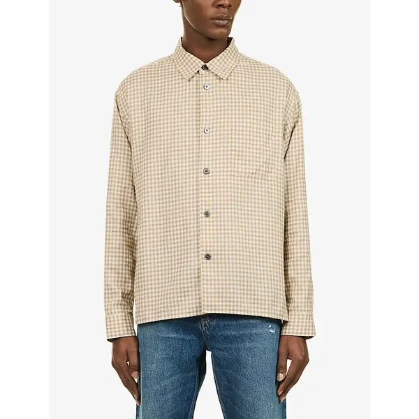 FRAME Check Patch-pocket Cotton-blend Shirt