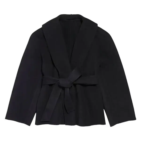 Balenciaga Short Wrap Coat - Black