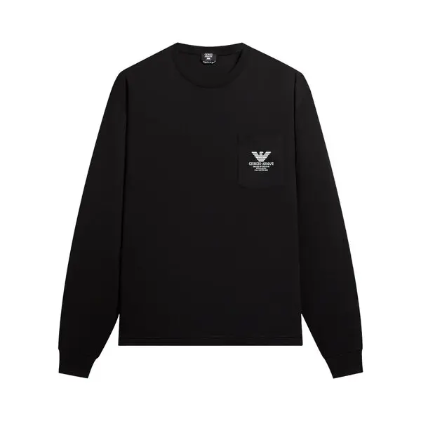 Kith Giorgio Armani & Long Sleeve Pocket Tee 'nero