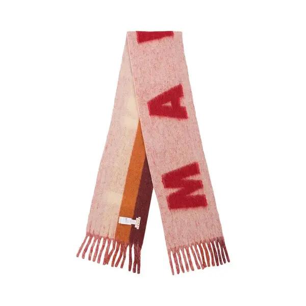 Marni Mohair Logo Scarf /red