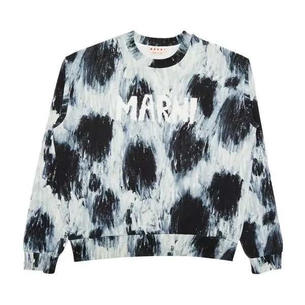 Marni Placed Scribble Logo Sweatshirt 'antique - Silver