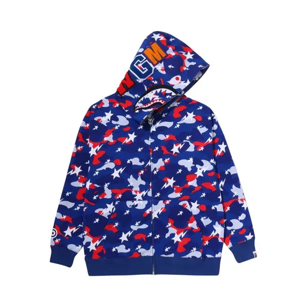A BATHING APE Sta Strike Camo Shark Relaxed Fit Full Zip Hoodie