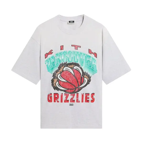 Kith For The Vancouver Grizzlies Vintage Jones Ii Tee 'light Heather - Grey