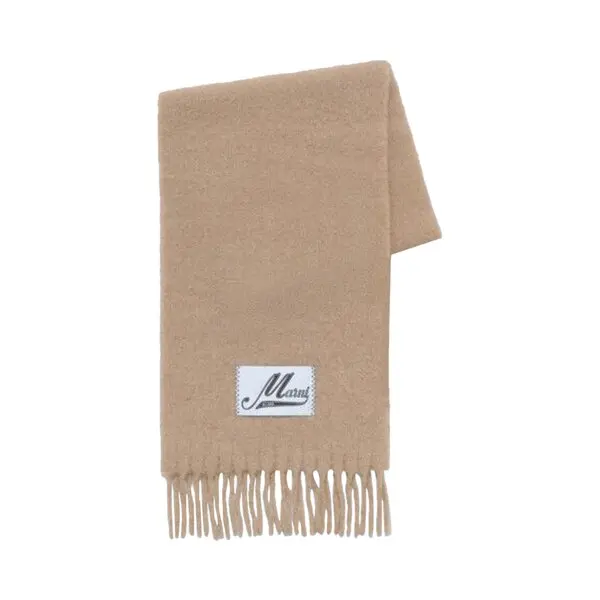 Marni Brushed Alpaca Scarf 'pompeii - Tan