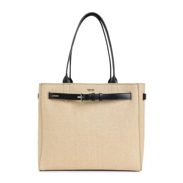 TOM FORD Raffia Smooth Calf Tote Bag