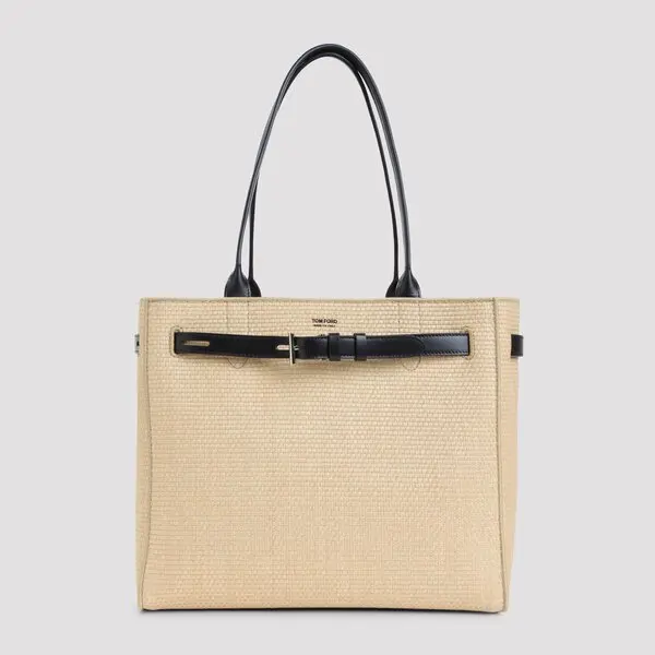 TOM FORD Raffia Smooth Calf Tote Bag