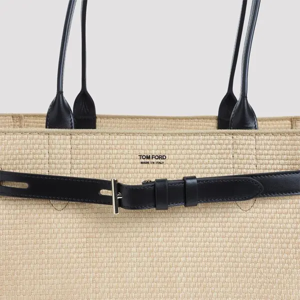 TOM FORD Raffia Smooth Calf Tote Bag