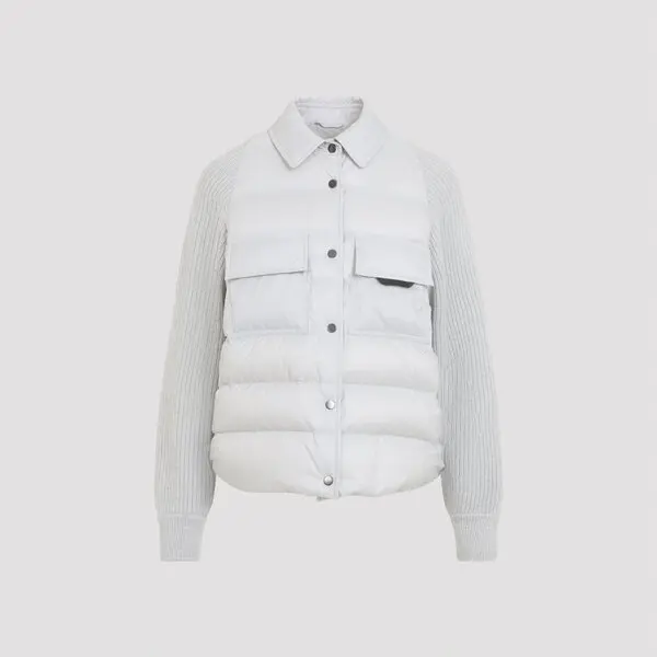 Brunello Cucinelli Hybrid Padded Jacket - Gray