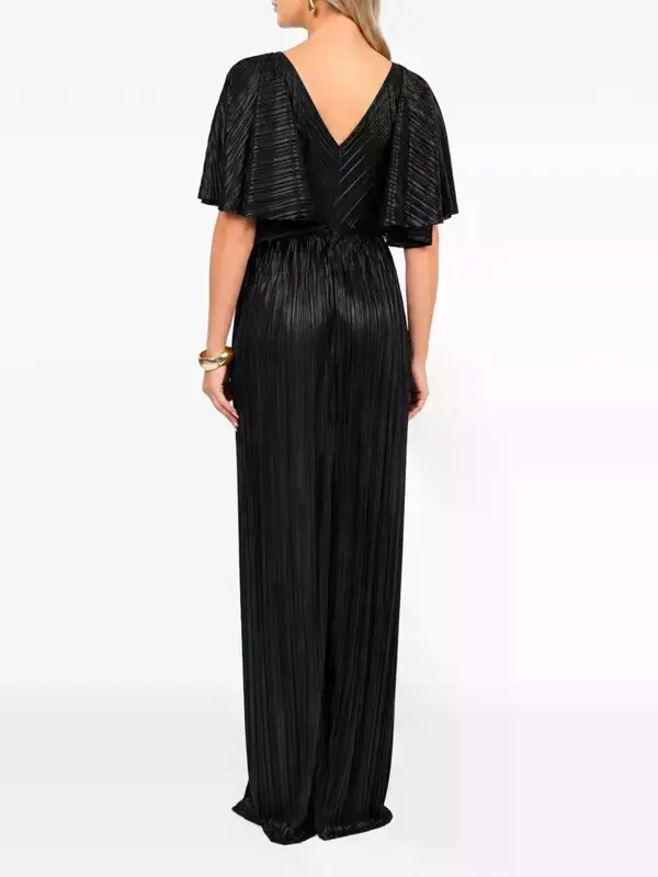 ROSERRY Florence Pleated Floral-appliqué Maxi Dress