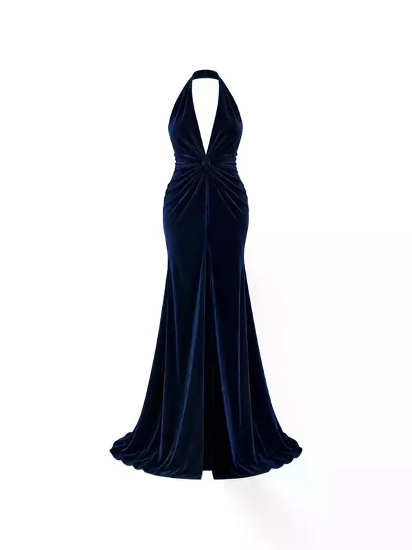 ROSERRY Sienna Velvet Maxi Dress - Blue