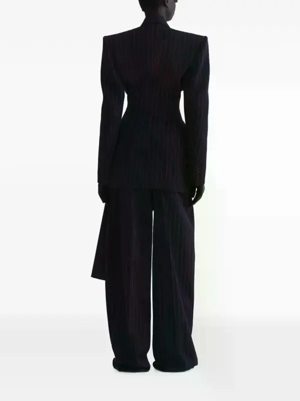 MUGLER Pinstripe Draped Jacket