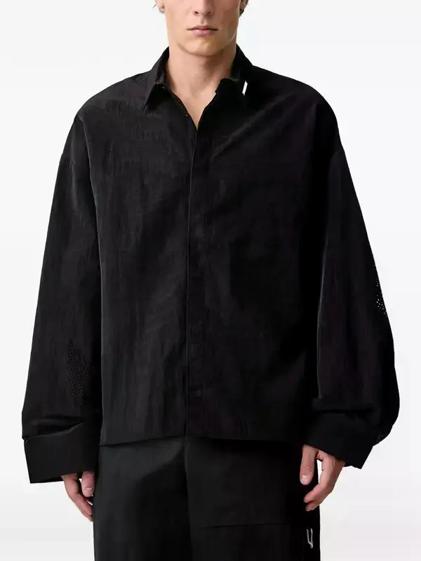 HELIOT EMIL Vital Ls Perforated-detail Shirt