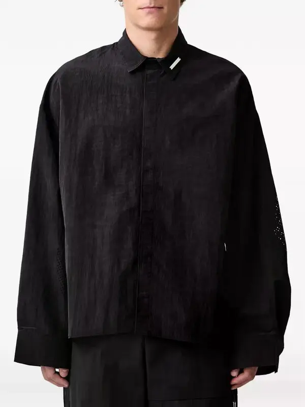 HELIOT EMIL Vital Ls Perforated-detail Shirt