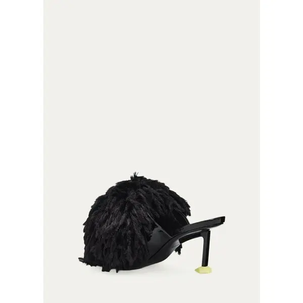 Givenchy 65mm Pompom Leather Mules