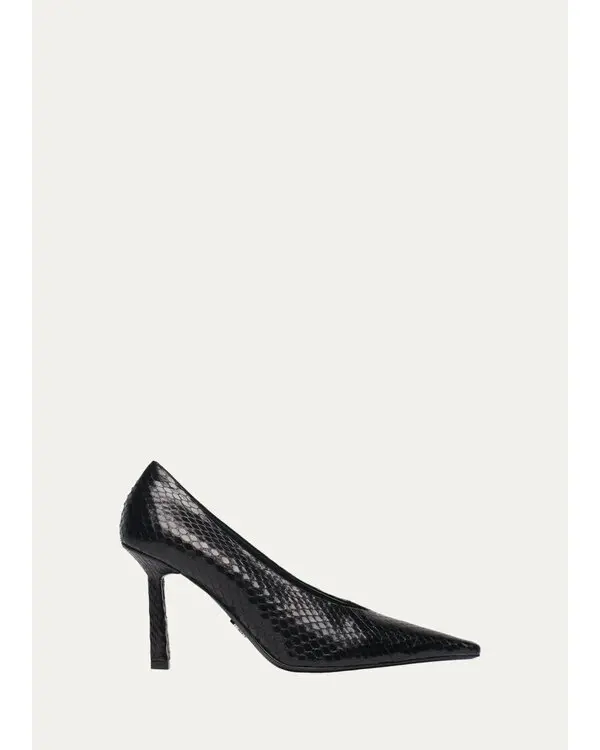 Prada 90mm Snake-embossed Leather Pumps