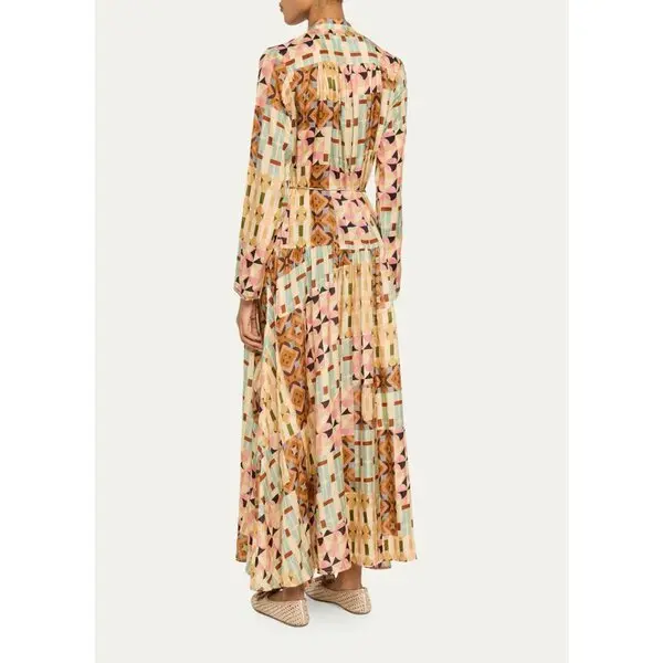 Zimmermann Fairlight Patchwork Silk A-line Maxi Dress