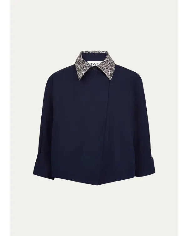TWP New Chapter Crystal-collar Cotton Shirt