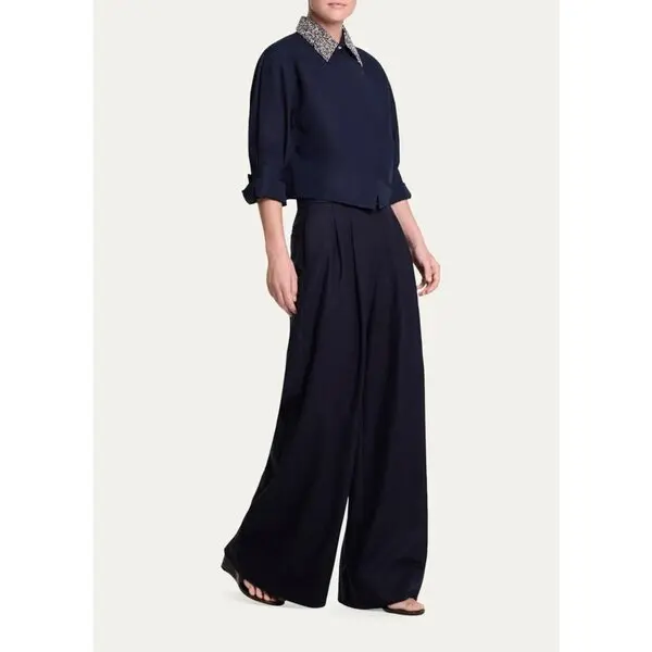 TWP New Chapter Crystal-collar Cotton Shirt