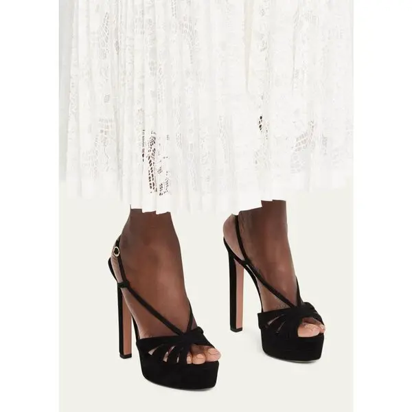 AQUAZZURA 130mm Aimee Suede Platform Sandals