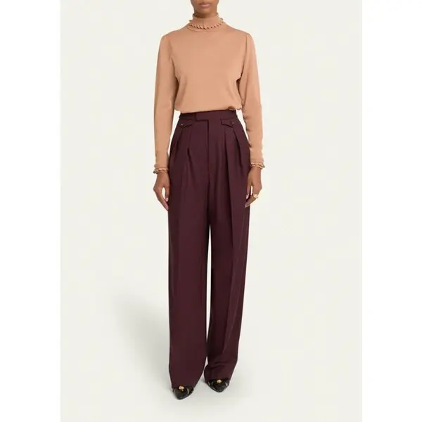 Chloé Ruffle-edge Merino Wool Turtleneck Sweater