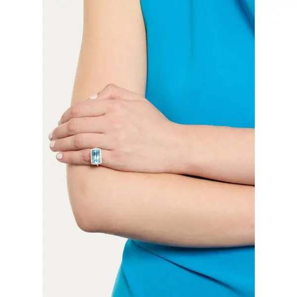 Jamie Wolf 18k White Gold, Aquamarine & 1.36 Tcw Diamond Ring
