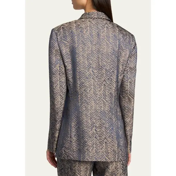 Giorgio Armani Herringbone Jacquard Single-breasted Jacket
