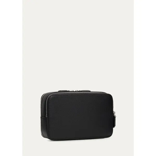 SERAPIAN Zipped Leather Travel Pouch