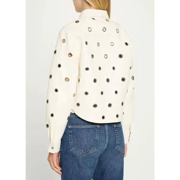 Cinq À Sept Grommet Faux Leather Jacket