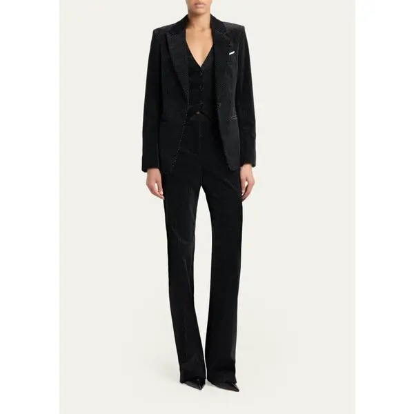 TOM FORD Polka-dot Velvet Bootcut Trousers