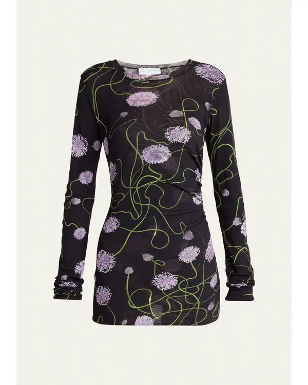 Stella McCartney Twisted Allium Layered Mesh Long-sleeve Top - Multi