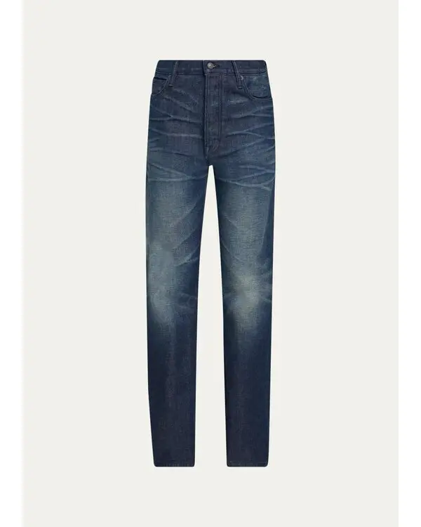 TOM FORD Low-waist Stonewashed Denim Straight-leg Boyfriend Pants