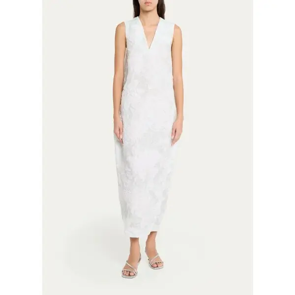 ASHLYN Lena Floral Silk-blend Jacquard Midi Dress