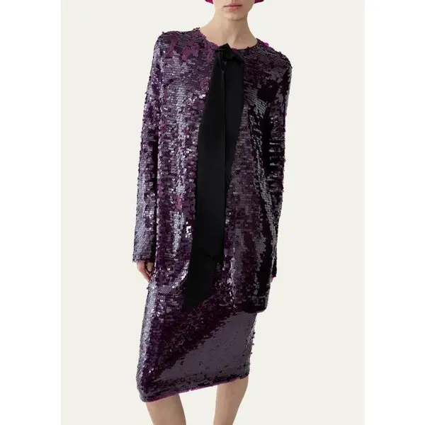 Carolina Herrera Embellished Knit Pencil Skirt