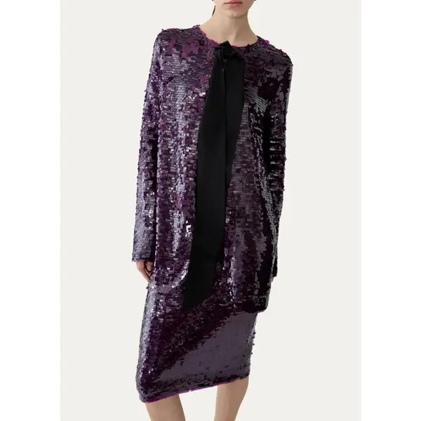Carolina Herrera Sequin Embellished Long Cardigan