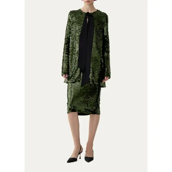 Carolina Herrera Sequin Embellished Long Cardigan