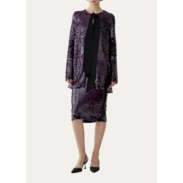 Carolina Herrera Sequin Embellished Long Cardigan