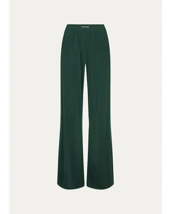 Eterne Rue Liquid Jersey Wide-leg Pants - Forest