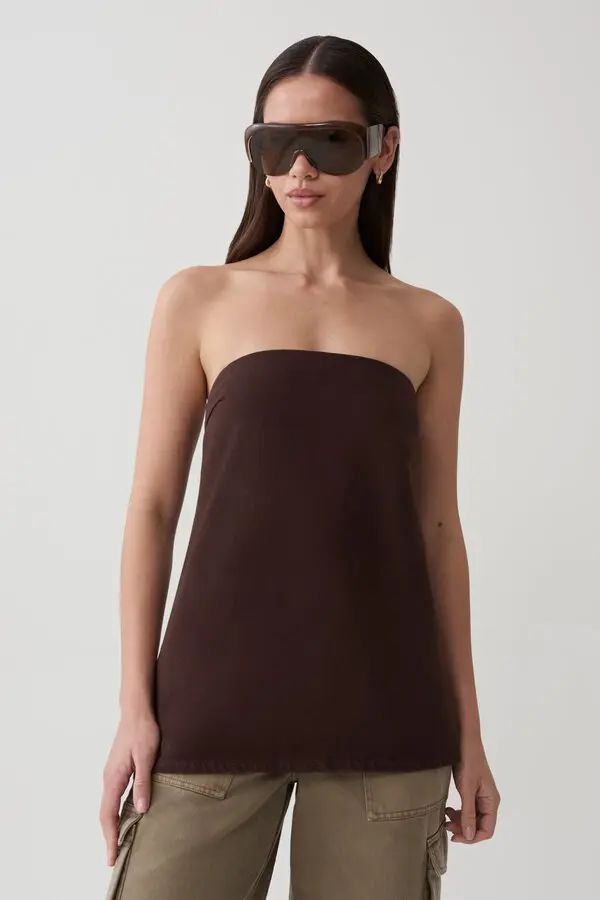 Meshki Anamarie Denim Strapless Top