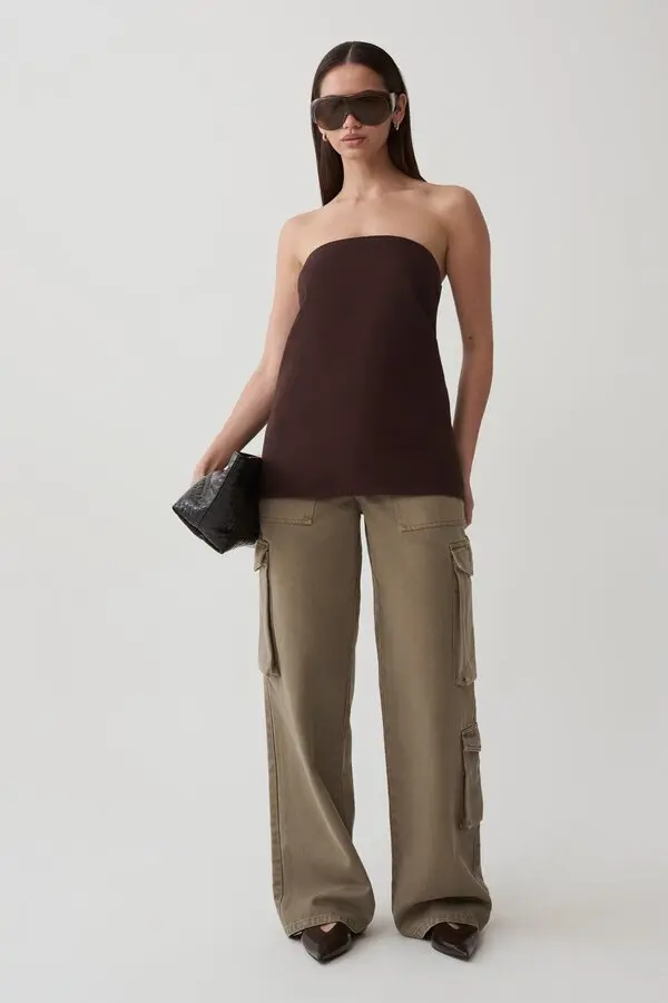Meshki Anamarie Denim Strapless Top